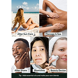 AROMATICA Organic Aloe Vera Gel 10.14oz/300ml, After Sun Care And Sunburn Relief with Pure Aloe Vera Gel Face&Hair, Sun Burn Moisturizer EWG Verified