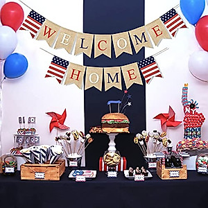 Uniwish Patriotic Welcome Home Banner Military Homecoming from Deployment Welcome Back Home Decorations Red White and Blue Theme Party Supplies