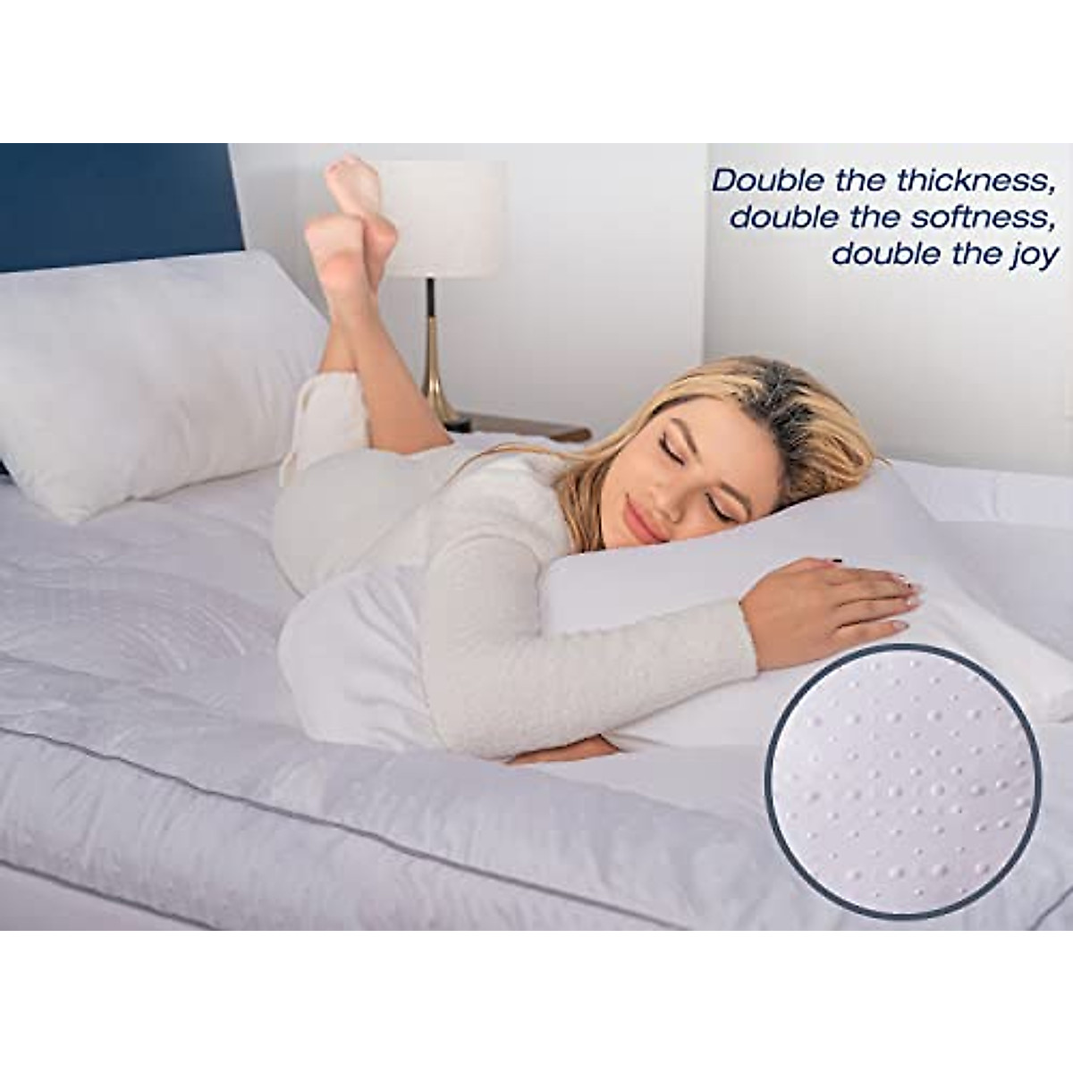 Full Mattress Topper, Extra Thick Bed Topper 3 Inch Mattress Pad Cover, Soft Plush Pillow Top Mattress Topper for Back Pain, Down Alternative Mattress Pillow Topper with 8-21" Deep Pocket, 3D Bubble