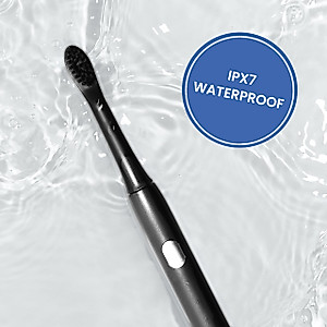 BLAQ Electric Toothbrush for Adults and Kids - Rechargeable Sonic Toothbrush with a Replacement Head - Long Lasting Battery Electronic Toothbrush - Lightweight IPX7 Waterproof Toothbrush Electric