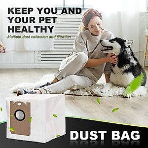 Dust Bag for iHome Nova Vacuum Bags for Kyvol Cybovac S31 for Uoni V980 Plus Q6 for M7 Pro M8 Max,for For Neabot NoMo N1+, N1 Plus,N2 Robot Cleaner Accessories 2.5L Large Capacity Disposable-6 Pack