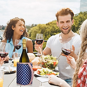 WK IEASON Standard Wine Cooler Sleeves Portable Champagne Insulator Sleeve Can Cooler Beer Cooler Cover- Keeps Wine & Champagne Chilled for Hours (Black)