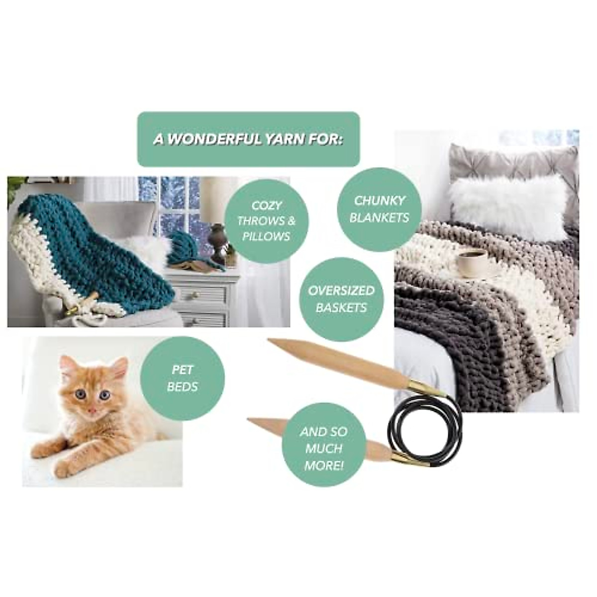 Eternal Bliss Yarn from Yarn Bee, Jumbo Chunky Chenille Yarn for Knitting, Crocheting, and Crafts, 2 Pack Bundle with Craft Notebook from Pro31 Press (Balloon Fiesta)