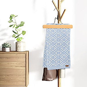 Nature Smile Wooden Pants Hangers 10 Pack Non Slip Skirt Hangers, Smooth Finish Solid Wood Clamp Hangers Hair Extension Hangers Jeans/Slack Hangers with 360° Swivel Hook - Pants Clip Hangers (Natural)