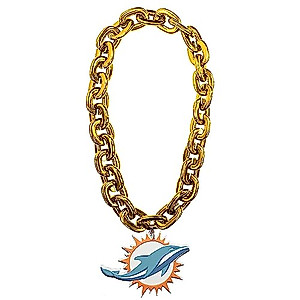 Aminco Miami Dolphins NFL Fan Chain, Gold