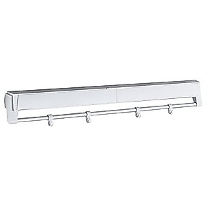 Headery Invisible Folding Wall Mounted Clothes Drying Rack Hanger,Space Saving Laundry Drying Rack,Collapsible Wall Mounted Hanger with 7 Drying Rods and 4 Movable Hooks