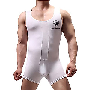 WMIERFI Men's Wrestling Singlet Athletic Leotard One Piece Sport Bodysuit Gym Outfit Active Underwear