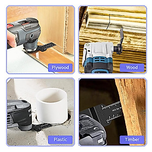 14pcs Oscillating Saw Blades, 1-3/8 Inch Professional Universal Multitool Blades for Wood Plastic Soft Metal, Quick Release Durable Oscillating Wood Saw Blades Fit Most Models