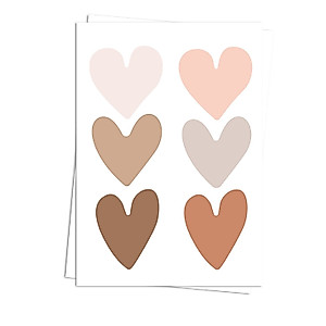 funlife 72 PCS Boho Wall Decals Peel and Stick, Muted Boho Hearts Wall Stickers, Pastel Hearts Wall Art Stickers for Kids Room Bedroom Playroom Nursery Room, 2.79" x 2.36"