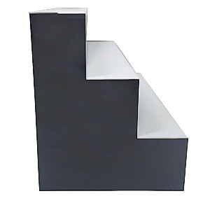 NICCOO 3 Step Liquor Bottle Display Shelf 24 INCH LED Lighted Bar Shelf for Home Commercial Bar, with Remote Control Multiple Colors, Black, 24 inch 3 Step