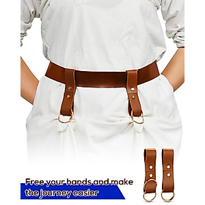Jecery 2 Pcs Skirt Hikes Renaissance Skirt Hikes Medieval Skirt Hike Waistband Accessory for Renaissance Cosplay Costumes(Coffee,Classic Style)