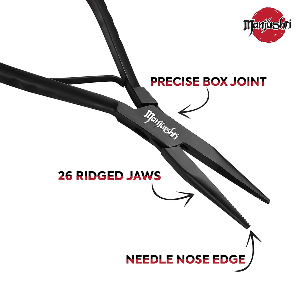 Manjushri Precision 6 Inches Fish Pin Bone Pliers Tweezers for Removing, Plucking and Pulling Pin Bones (Black)