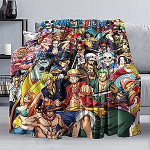 Japanese Anime Throw Blanket Cartoon Warm Soft Lightweight Fleece Flannel Blanket for Couch Sofa Bed 50"×60"