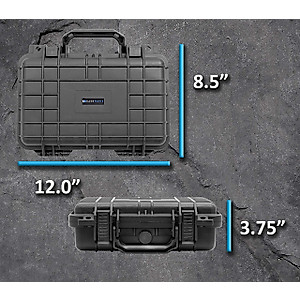 CASEMATIX Hard Gun Case for Pistols - TSA Approved Waterproof & Shockproof Gun Cases for Pistols, Compact 9mm Gun Case for Carrying Handgun with Scope and Accessories