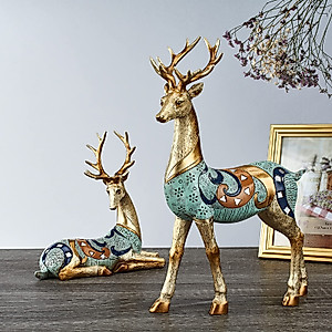 sugutee Large Deer Statue Home Decor, Deer Decor Home Decoration, Deer Figurines and Statues (Chinese)