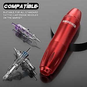 Wormhole Tattoo Pen Kit Rotary Tattoo Machine Kit with Power Supply and Tattoo Cartridge Needles Complete Tattoo Kit for Beginners WTK063