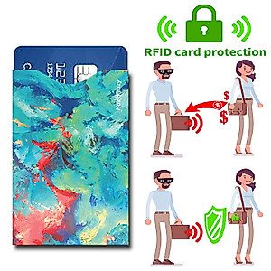 8 RFID Blocking Sleeves, Credit Card Protector, Anti-Theft Credit Card Holder, Easy to Recognize, Vivid Color Prints