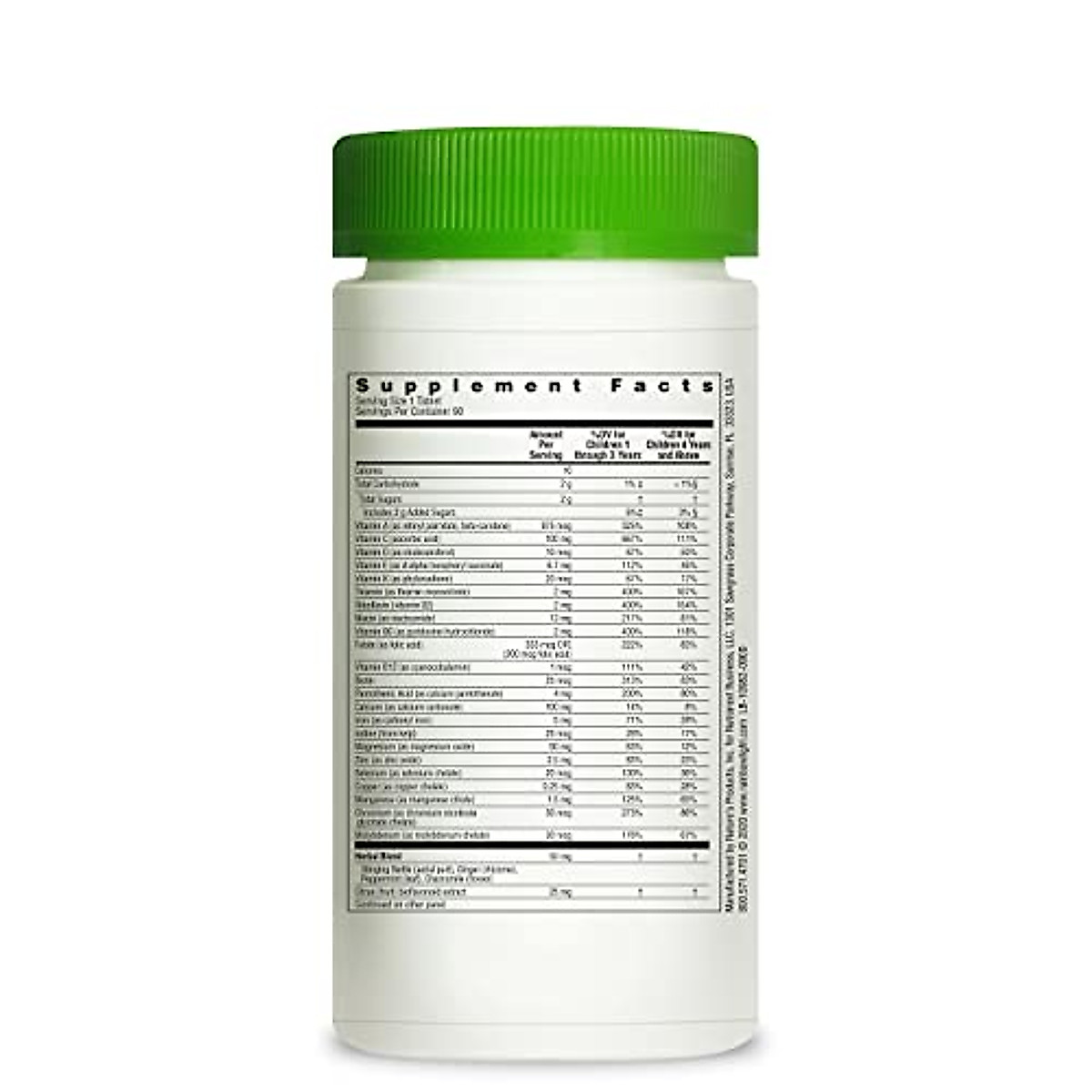 Rainbow Light Multivitamin for Kids, Vitamin C, Zinc, & B Complex, Support for Growing Minds & Bodies, Gluten Free, Vegetarian, Fruit Punch, 90 Tablets