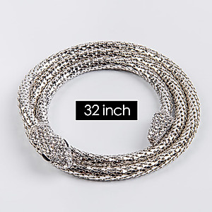Magnetic Curtain Tiebacks Stainless Steel Curtain Buckle Tie Backs Set of 2 (Silver Snake)