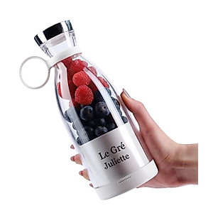 Personal Blender for Shakes and Smoothies - Hand Held Portable Blender USB Rechargeable - Powerful Mini Fresh Juice blender bottle for Gym, Travel & Office with Free Steel Straw & Recipe Book (white)