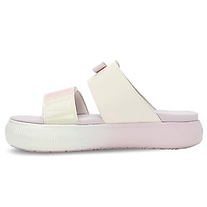 PUMA - Womens Suede Mayu Sandal Summer Camp Shoes, Size: 6 M US, Color: Pristine/Lavender Fog