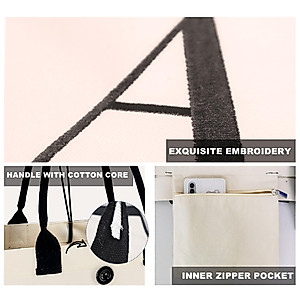 BeeGreen Birthday Gifts for Women 13oz Canvas Tote Bag For Women Who Have Everything Embroidery Unique Gifts For Teacher Gifts For Mom Monogram Beach Tote for Friends Sister Her Girls M