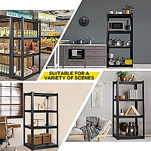 Raybee Garage Shelving Heavy Duty Shelving Unit Metal Storage Shelves for Storage Load 1640LBS 4-Tier Adjustable Garage Storage Shelves Pantry Basement 57" H x 27.6" L x 13.7" D