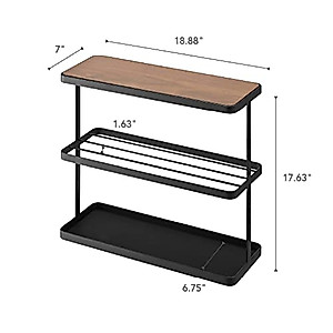 YAMAZAKI Storage Home Steel | End + Side Tables, One Size, Black