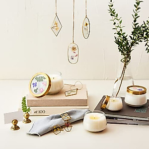 Pressed Floral Candle - Aromatherapy Candles, Long Lasting Candles, Luxury Candles, Luxury Candles Gifts (Geranium Oud, 4.5 oz)