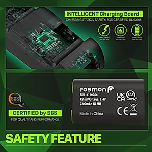 Fosmon Quad Pro 2 Max Controller Charging Station with 4X 5280mWh Rechargeable Battery Pack Compatible with Xbox Series X/S, Xbox One Controllers