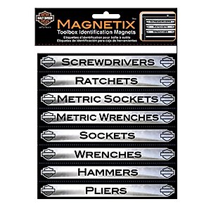 Harley-Davidson Magnetix Toolbox Identification Magnets, 16 Pack CG47000