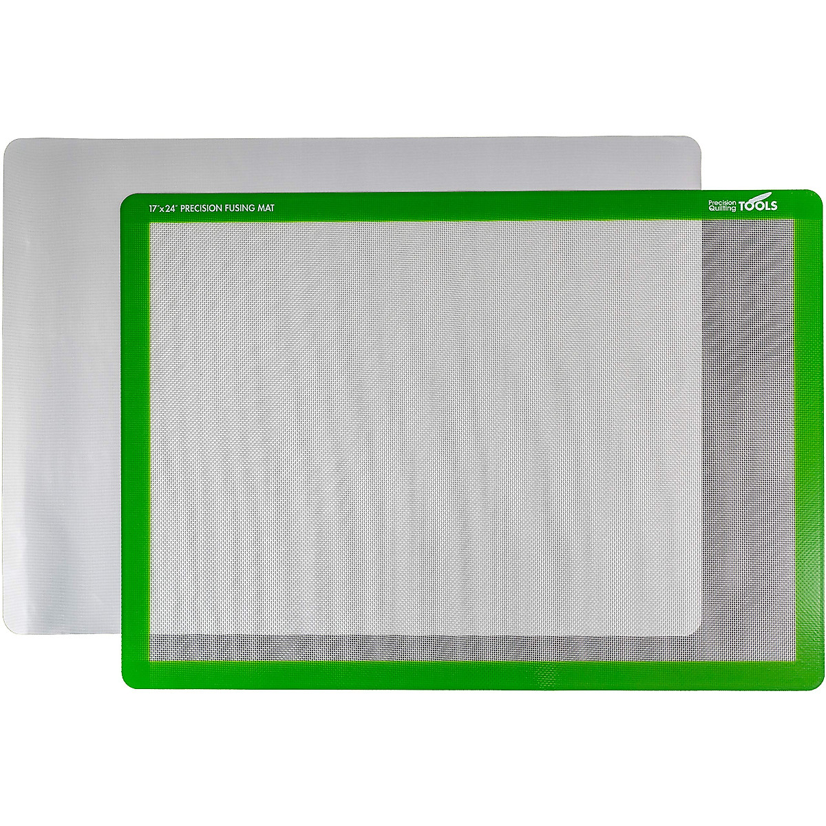 Precision Fusing Mat (17" x 24") Includes Non-Slip/Nonstick mat with See-Through Design for Appliqué Creation, and Bonus Teflon Coated Pressing Sheet!