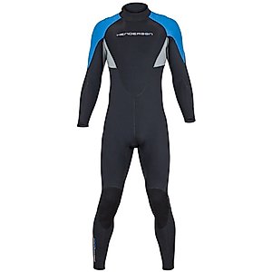 Henderson 7mm Thermoprene Pro Men’s Back Zip Jumpsuit, Black/Blue, XXLS