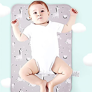 SWESEN 2 Pack Diaper Changing Pad Liners Waterproof, Portable Baby Changing Mat for Newborn Boy Girls, Soft Washable and Reusable, 20" x 28", White Bear