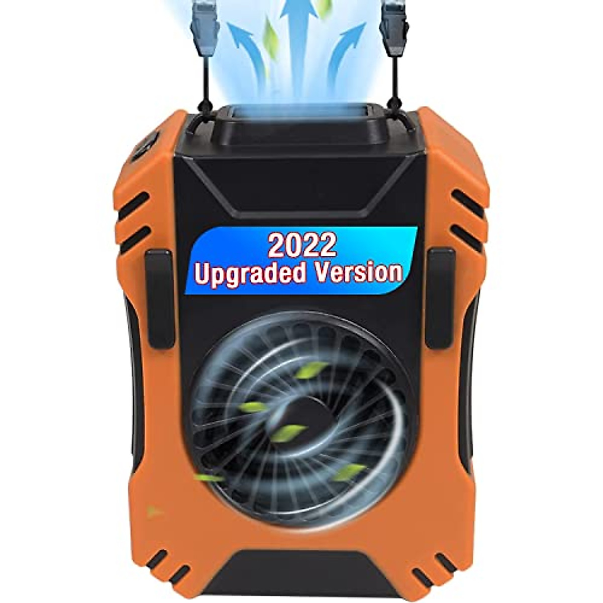 FANCYWING Portable Waist Clip Fan,4 In 1 Personal Necklace Cooling Fan with Flashlight, Belt Fan Support Hanging Neck,USB Rechargeable Fan,3 Speeds Wearable Fan for Working Camping Hiking…