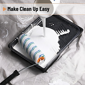 Bates- Paint Tray Liner, 9 Inch, 10 pcs, Transparent Paint Pans Trays, Plastic Paint Tray, Disposable Paint Tray, Paint Roller Tray, Paint Trays for Painting Walls, Roller Tray Liners, Paint Pan Liner