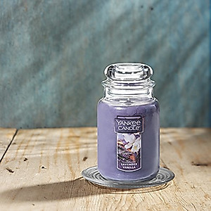 Yankee Candle Lavender Vanilla Scented, Classic 22oz Large Jar Single Wick Candle, Over 110 Hours of Burn Time