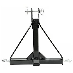 MAGQOO 3 Point 2 Inches Receiver Trailer Hitch Category 1 Tractor Tow Drawbar Adapter Compatible with BX Kubota John Deere LM25H WLM Tractor NorTrac Kioti Yanmar (Black)