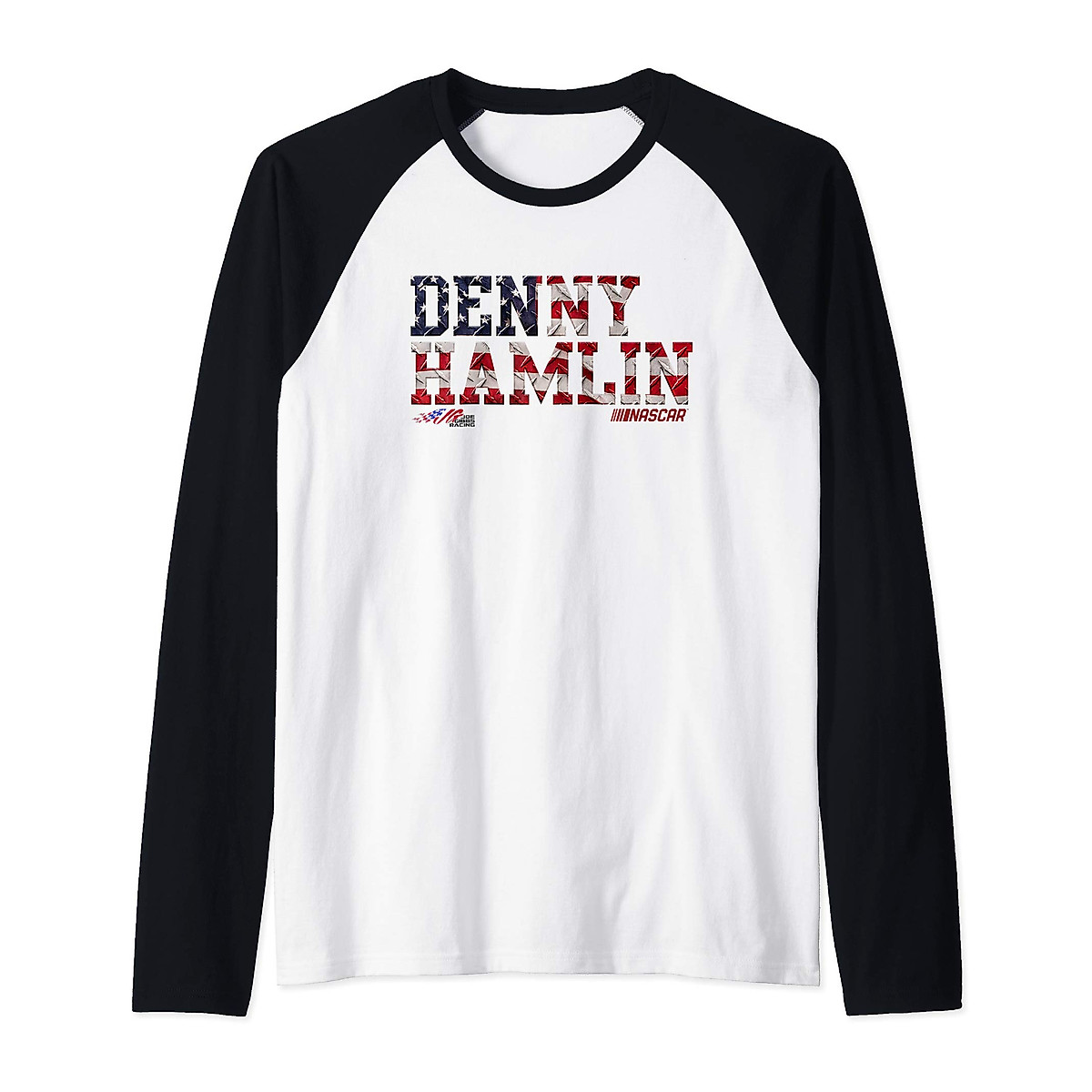 NASCAR - Denny Hamlin - Americana Raglan Baseball Tee
