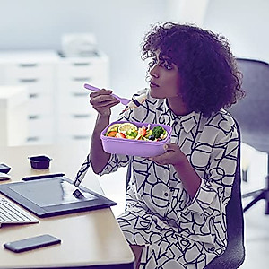 MOFELE Bento Box Adult Lunch Box, Bento Box For Adults, 2 Layer BPA-Free Bento Box With Bag, Utensils, 3 Compartment Bento Box With Handle, Microwave/Dishwasher Safe Cute Bento Box