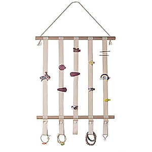 Minimalist Bow Hanging Holder and Organizer for Girls - Minimalist Bow Holder, Hair Tie, Clip, Bow Organizers - Baby Hair Accessories Storage Display - Decoration for Girls Room 30"L x 17"W