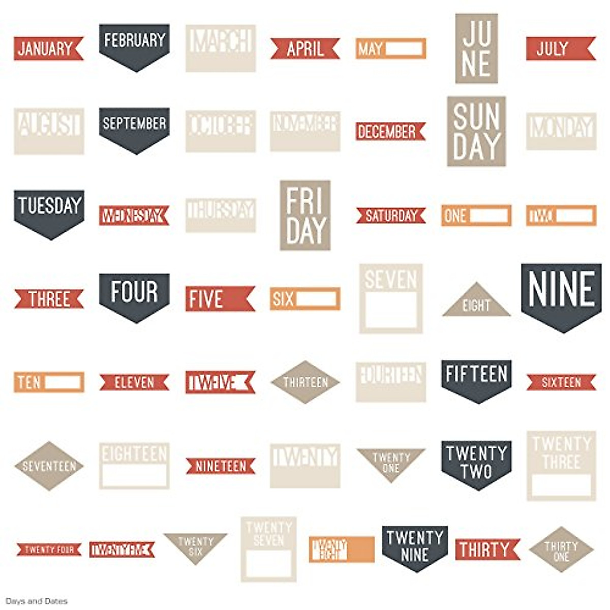 Cricut 2002574 Days and Dates Cartridge