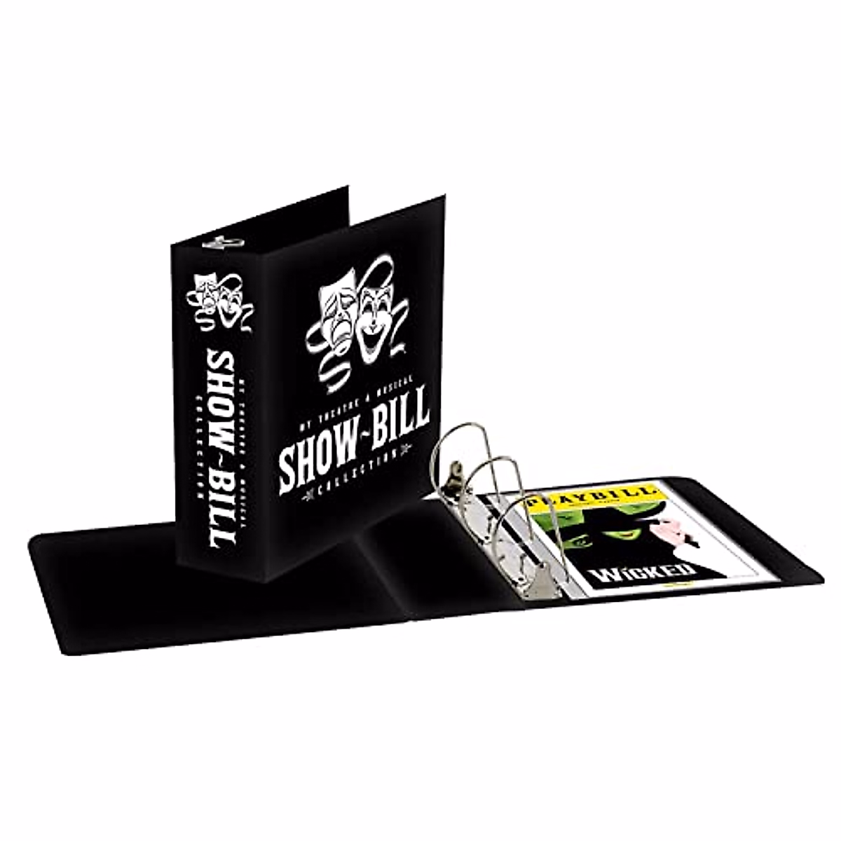 Show-Bill/Playbill Binder for Broadway and Theatre Show-Bills, Comes with 20 Sheet Protectors to Hold and Organize All Your Playbills, D-Ring, Black, by Ring Binder Depot