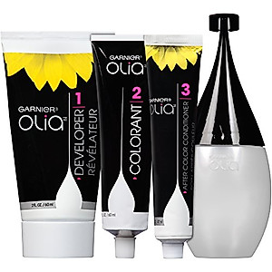 Garnier Olia Ammonia Free Permanent Hair Color, 100% Gray Coverage (Packaging May Vary), 4.0 Dark Brown Hair Dye, Pack of 1