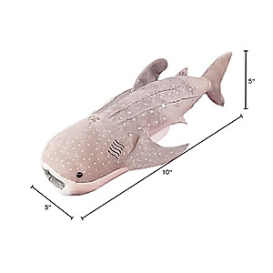 Zctghvy 48 inch Giant Whale Shark Stuffed Animal Toy Whale Plush Kids Pillow Grey Whale Shark Plush Toy Pillow Whale Shark Stuffed Animal