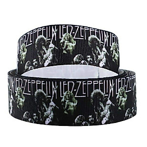 Classic Rock Band 1" Wide Repeat Ribbon Sold in Yard Lots (1 Yard)