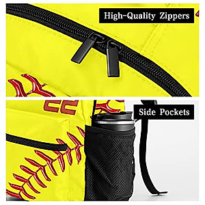zaaprintblanket Personalized Softball Baseball Number with Text Name Casual Bags Waterproof Backpack for Unisex Adult Gift
