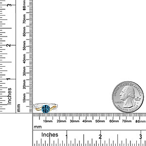 Gem Stone King 925 Sterling Silver and 10K Yellow Gold 6MM Cushion Gemstone Birthstone and Lab Grown Diamond Engagement Ring for Women | Available In Size 5, 6, 7, 8, 9