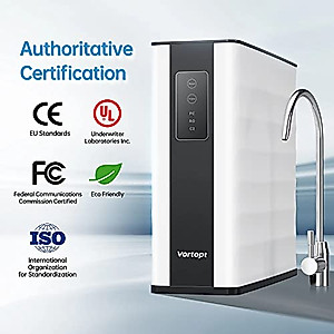 Vortopt Under Sink Reverse Osmosis System - 400 GPD Ro Water Filter System with Tank,Fast Flow, TDS Reduction,1.5：1 Pure to Drain, Water Filtration for Sink,USA Tech,Drinking Water Purifier,QR06