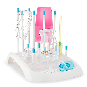 Munchkin® Baby Bottle and Sippy Cup Cleaning Set, Includes Countertop Drying Rack and Bristle Bottle Brush, Blue